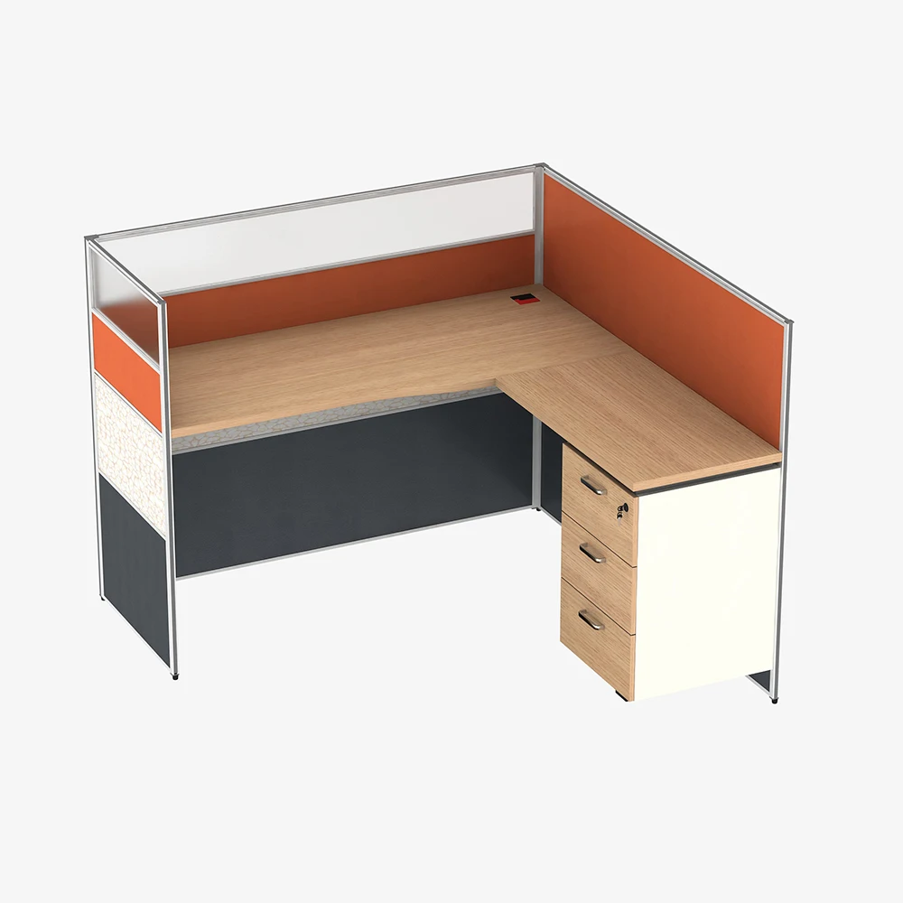 Mesa de estação de trabalho em formato de L Mesa ajustável com ...